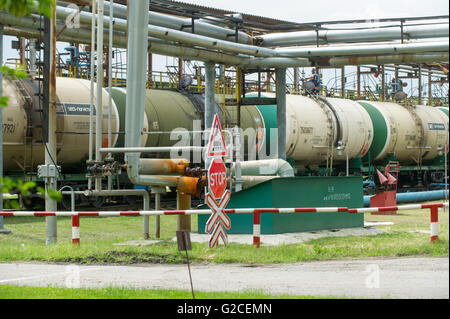 Train with fuel petrol tanks on the railway Stock Photo - Alamy