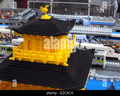 Lego model japan temple house street scene bus toy fun cute daytime ...