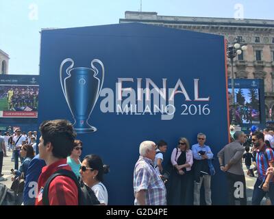 Milan, Italy. 28th May, 2016. Real's Cristiano Ronaldo lies on the ...