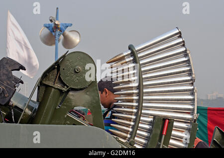 Magazines of 40 mm ammunition of the Bofors L70 Anti-Aircraft gun ...