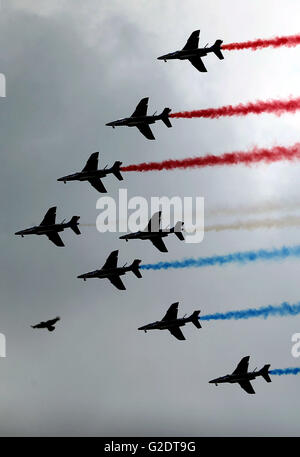 French air display team Dassault-Brequet perform during the American ...