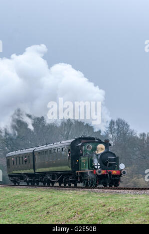 A Wainwright 'P' Class locomotive, No 178, on the Bluebell Railway line ...
