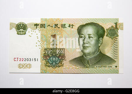 Mao Tse Tung on 1 Yuan 1999 Banknote from China Stock Photo - Alamy