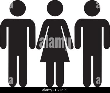 Woman between two men pictogram Stock Vector Image & Art - Alamy