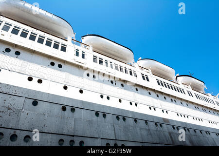 White ship hull, metal sheets with rivets, background photo texture ...