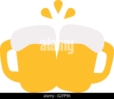 Beer mugs icon toasting Stock Photo - Alamy