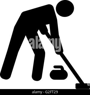 Curling Sweeper Icon Stock Photo - Alamy