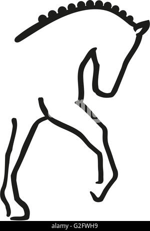 Dressage horse with rider caligraphy Stock Photo - Alamy