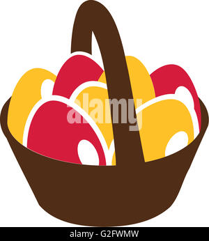 Easter basket with egg symbol , icon design. Spring illustration ...