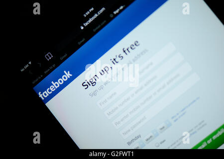 Internet explorer Browser showing Facebook home page logo displayed on ...