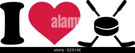 Ice Hockey Sticks and Puck vector isolated grayscale icon. Winter sign ...