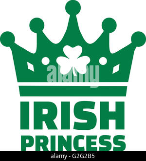 Irish princess with green shamrock crown Stock Photo - Alamy