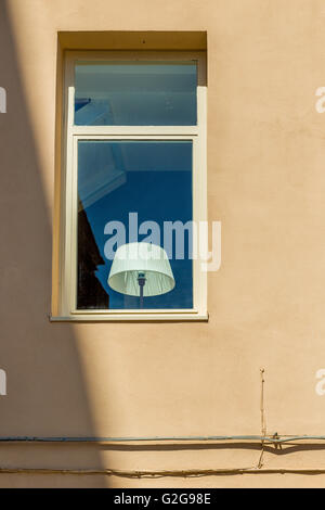 white lampshade behind a window Stock Photo - Alamy