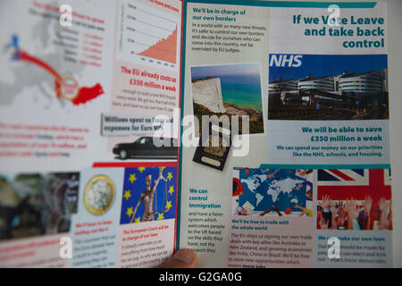 Vote Leave campaign leaflet for next month's EU Referendum Stock Photo ...