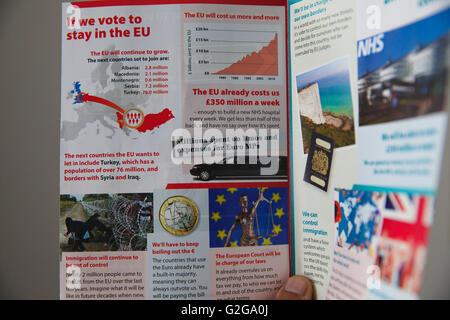 Vote Leave campaign leaflet for next month's EU Referendum Stock Photo ...