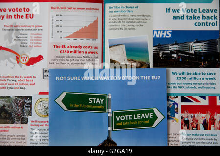 Vote Leave campaign leaflet for next month's EU Referendum Stock Photo ...
