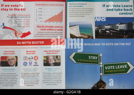 Vote Leave campaign leaflet for next month's EU Referendum Stock Photo ...