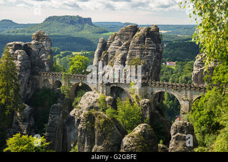 Bastei Bridge, Elbe Sandstone Mountains, Rathen, Saxony, Germany Stock ...