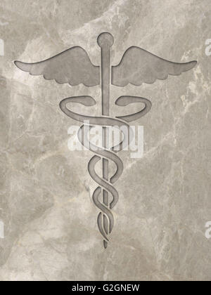Caduceus medical symbol with the two snakes becoming a human DNA double ...