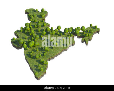 Green India map Stock Photo - Alamy