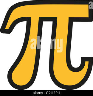Pi sign outline Stock Photo - Alamy