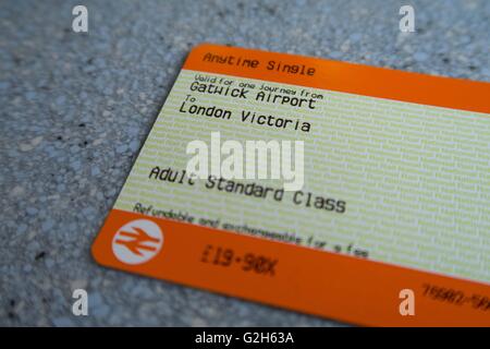 Single Train Ticket for National Rail with No Year Stock Photo - Alamy