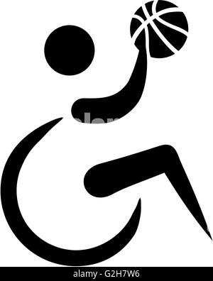 Wheelchair basketball silhouette Stock Photo - Alamy