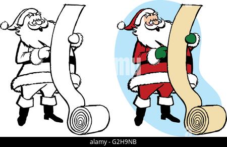 A cartoon of Santa Claus making a list and checking it twice Stock ...