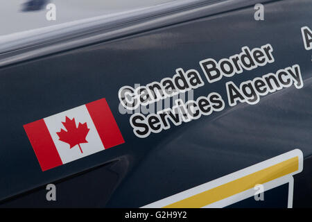 Canada Border Services Agency's logo on a patrol car, in Trenton, Ont ...