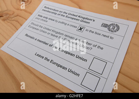 Voting slip for UK EU referendum, Brexit. Leave Stock Photo - Alamy