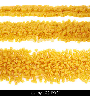 Line made of dry ditalini pasta over isolated white background Stock ...
