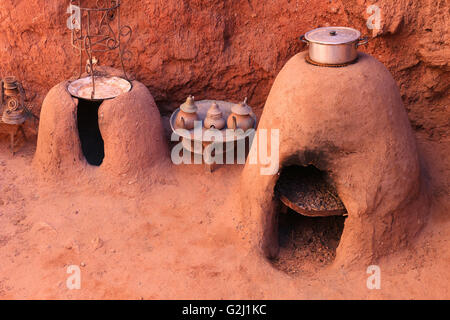 Traditional moroccan earth oven made out of sandstone in a Berber house ...