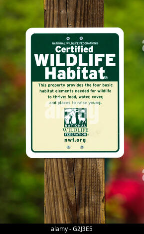 National Wildlife Federation certified wildlife habitat sign in ...