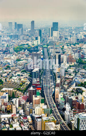 Busy road traffic and flyover, Tokyo Japan Stock Photo - Alamy