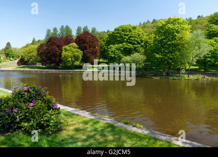 The Lake, Cyfarthfa Castle former home of the Crawshay family, Merthyr ...