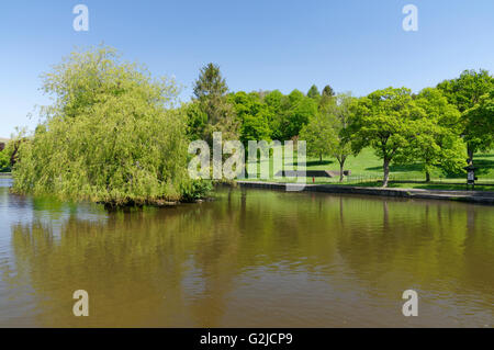 The Lake, Cyfarthfa Castle former home of the Crawshay family, Merthyr ...