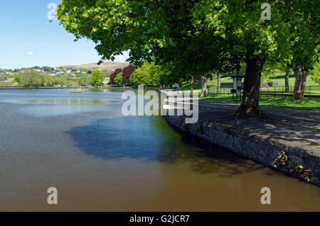 The Lake, Cyfarthfa Castle former home of the Crawshay family, Merthyr ...