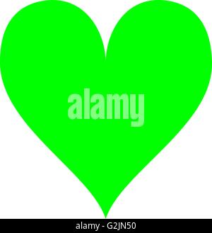 Simple green heart, isolated over a white background Stock Vector Image ...