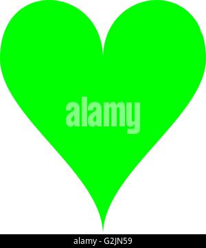 Simple lime-green heart, isolated over a white background Stock Vector ...