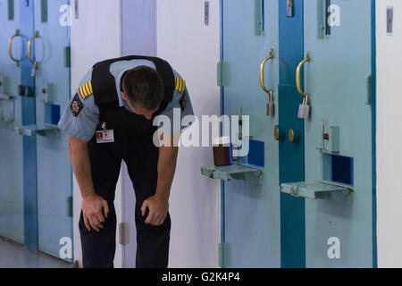 A correctional officer at Collins bay penitentiary in Kingston Ont., on ...