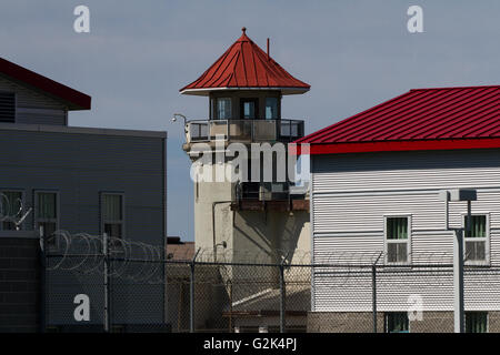 Barbwire inside the Collins bay penitentiary in Kingston Ont., on ...