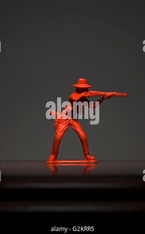 Plastic army men aiming with their rifles, ready for a playful battle ...