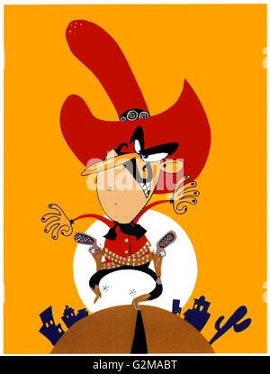illustration, cowboy, illustrations Stock Photo - Alamy