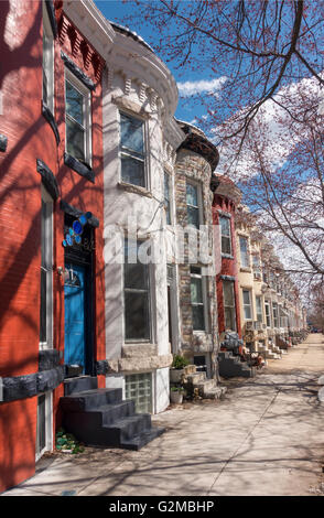 row houses historic district Baltimore Maryland Stock Photo - Alamy