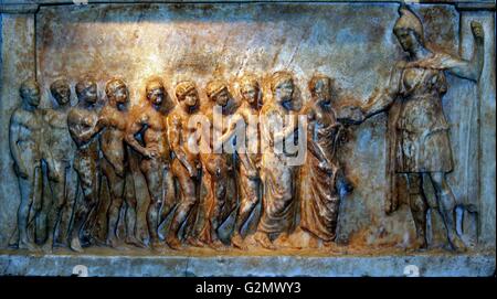 Marble votive relief dedicated to goddess Artemis Bendis. Made in ...