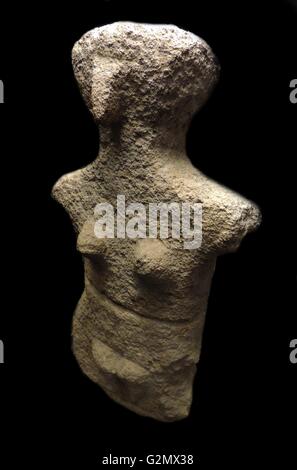 Limestone female figure, possibly late Neolithic 4500-3200 BC. From ...