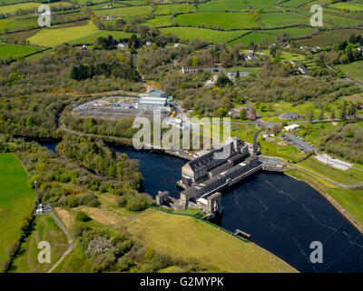 Aerial view, Ardnacrusha power station barrage, Ardnacrusha Power ...