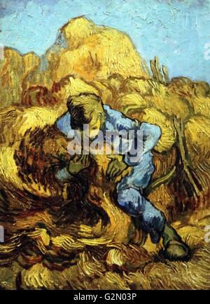 The Sheaf Binder, painting by Vincent Van Gogh, 1988, Amsterdam Stock ...