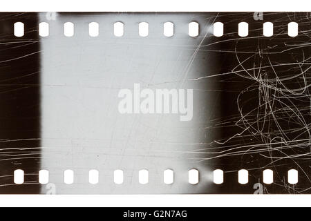 Blank scratched noisy gray filmstrip isolated on white background Stock ...