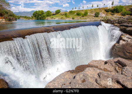 Montenegro, Blue cijevna river water and many waterfalls at niagara ...